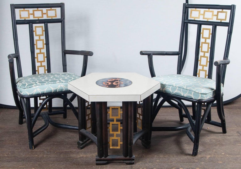 Pair of Asian Style Armchairs Attributed to James Mont For Sale at 1stDibs