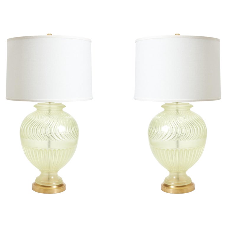 Pair of Assyrian Vase Lamps in Pale Citrine by David Duncan Studio For ...