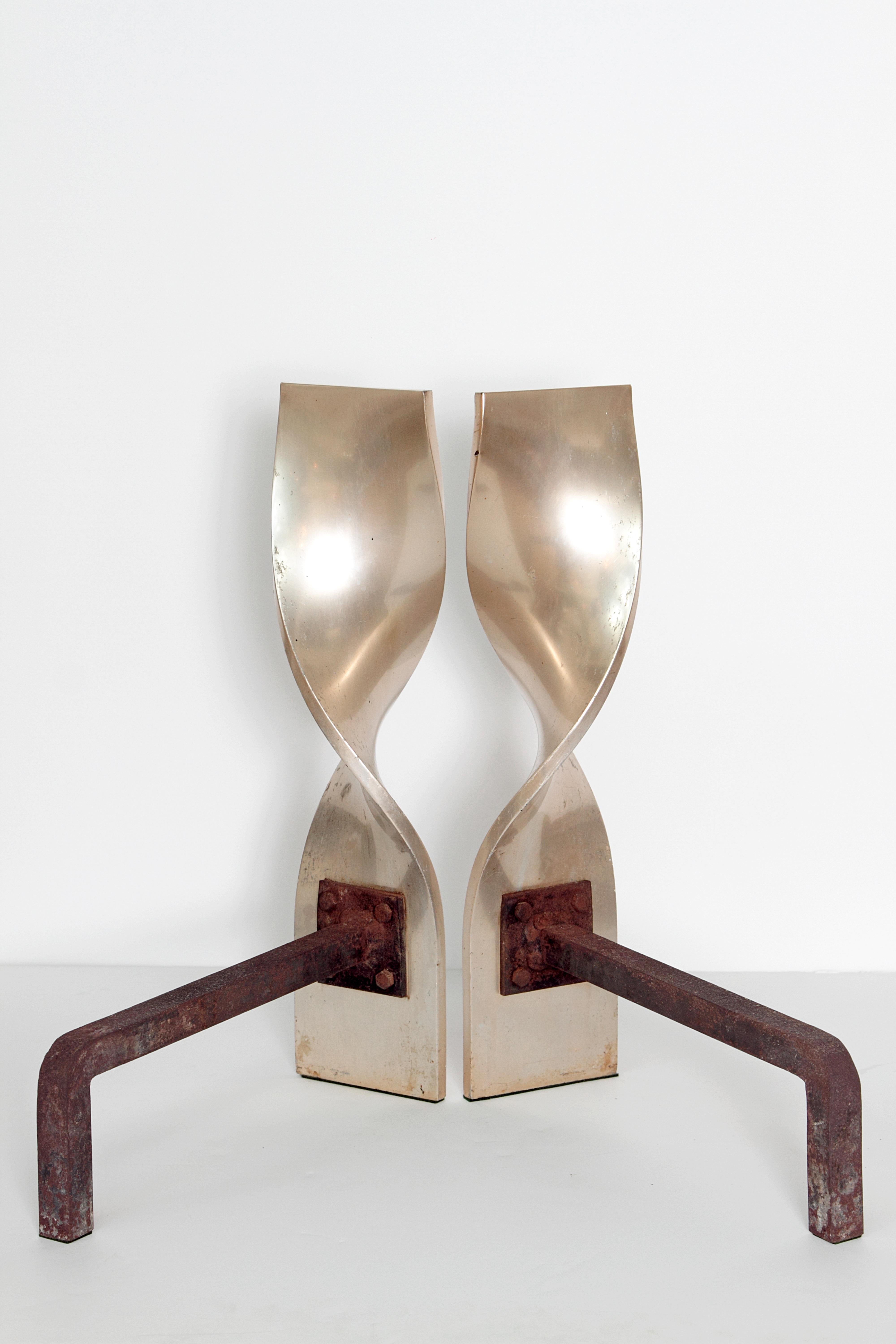 Pair of Aston Bronze Andirons by John Lyle at 1stDibs | john lyle design