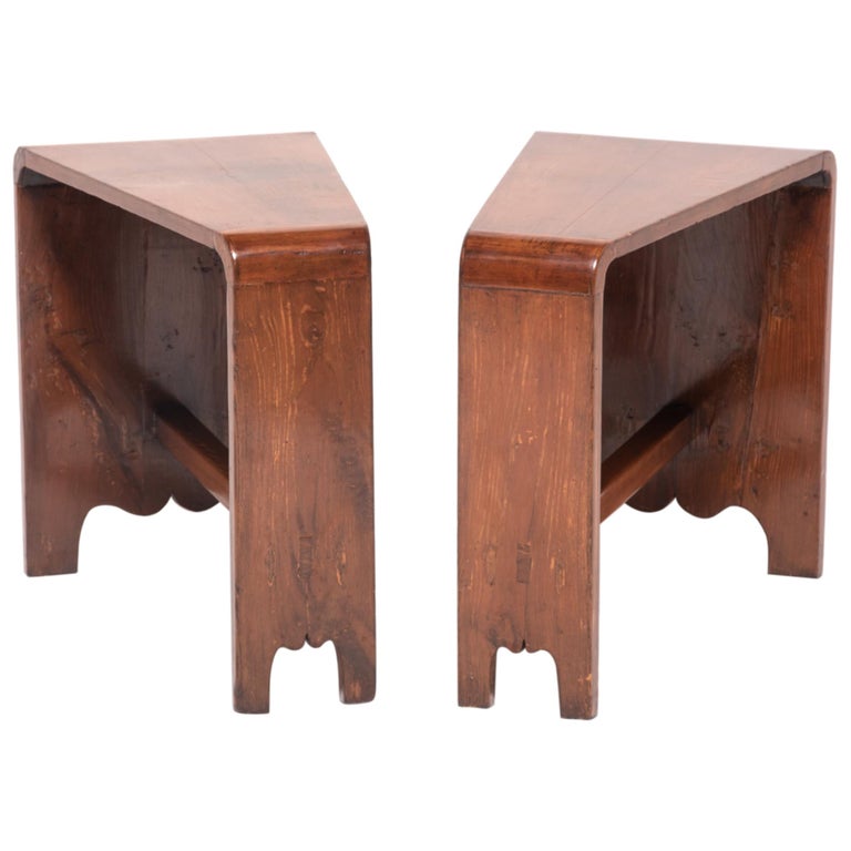 Pair of Asymmetrical Deco Side Tables For Sale at 1stDibs