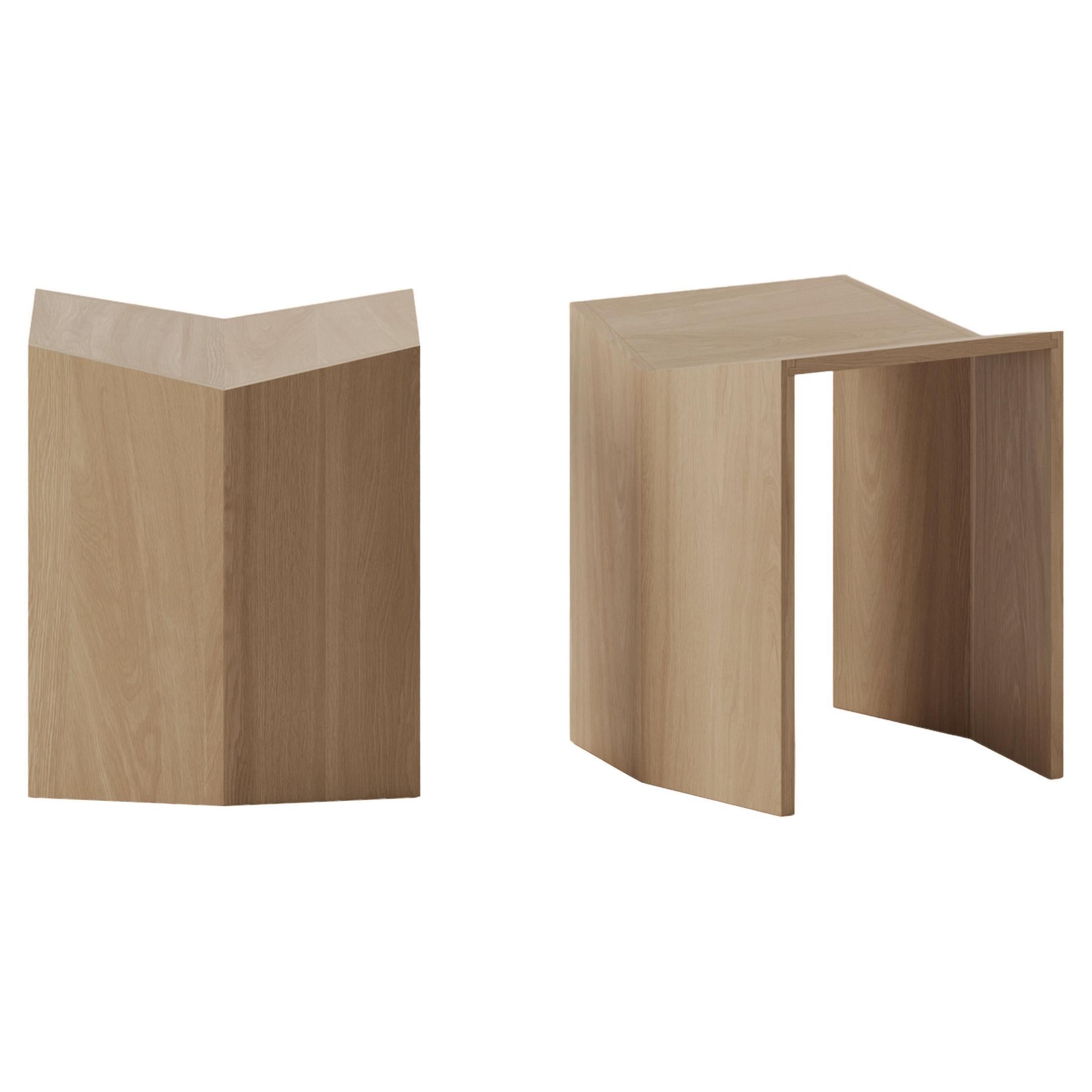 Layered Oak Wood Stool by Hyungshin Hwang For Sale at 1stDibs