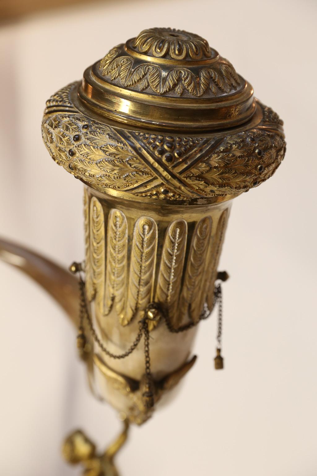 Pair of Austrian Commerative Cornucopia Horns with Gilt Bronze Mounts ...