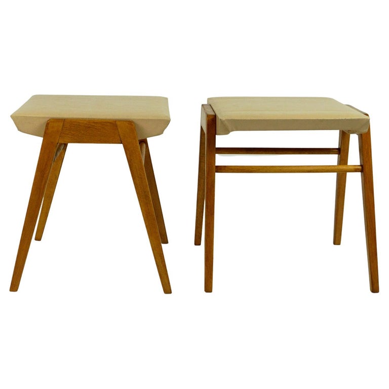 Pair of Austrian Mid-Century Beech Stacking Stools Attr. Roland Rainer ...