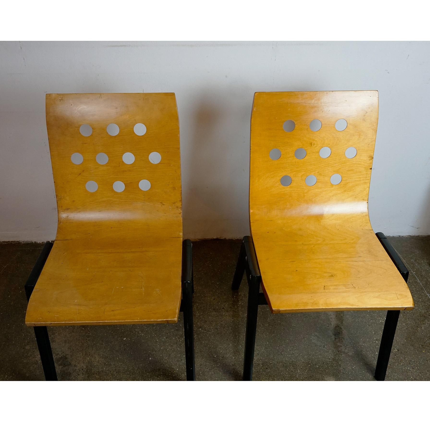 Pair of Austrian Midcentury Roland Rainer Beech Stacking Chairs For ...