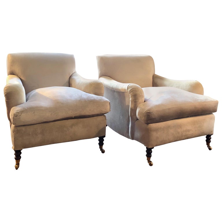 Pair of Authentic George Smith Large Standard English Roll Armchairs at ...