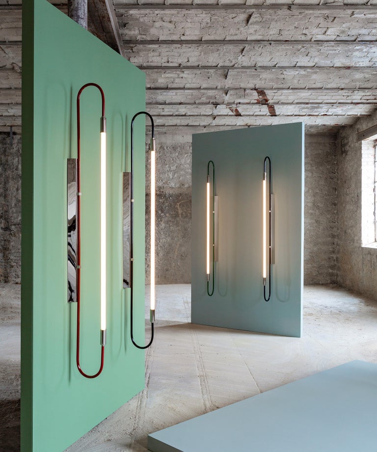 Pair of Back and Brass Wall Lamps Neon Double 170 by Magic Circus ...