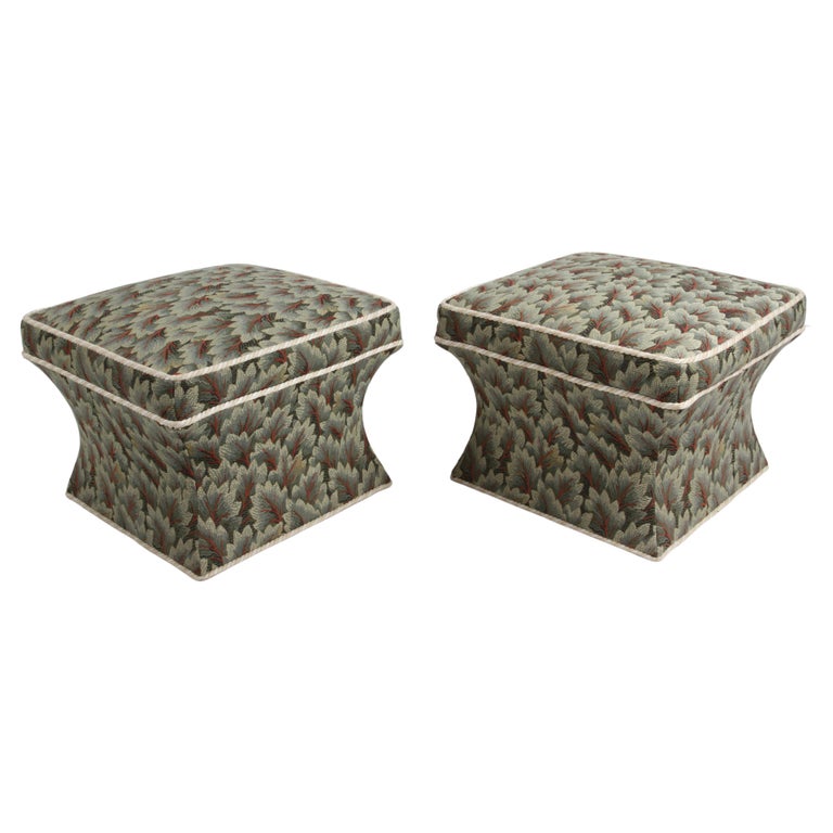 Pair of Baker Furniture Co. Large Sculpted Form 70''s or 80''s Ottomans ...