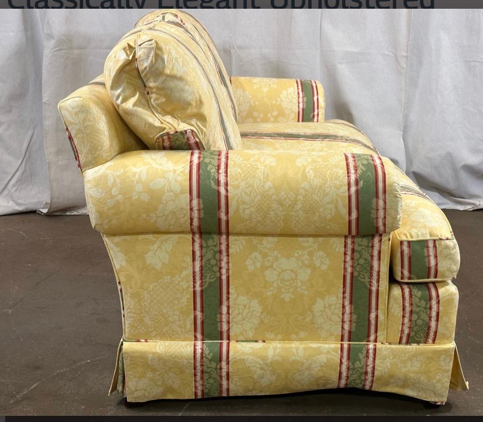 Pair of Baker Furniture Jacquard Upholstered Elegant Loveseats For Sale ...