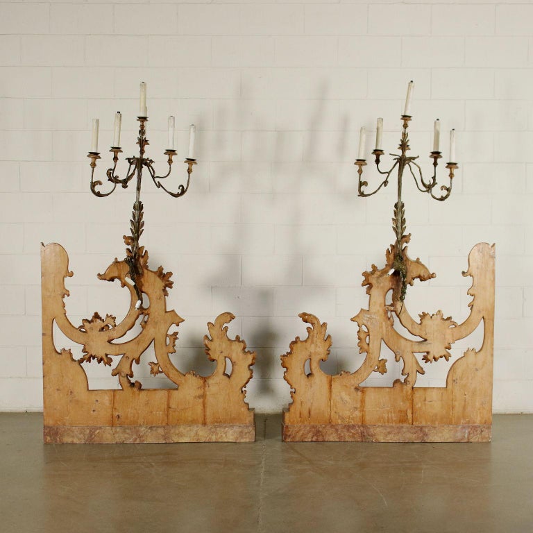 Pair of Balusters Barocchetto Swiss Pine Wrought Iron, Italy, 1750 For ...
