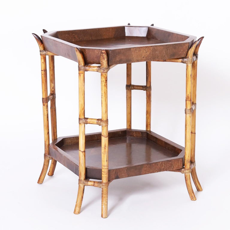 Pair of Bamboo and Coconut Stands or Tables For Sale at 1stDibs