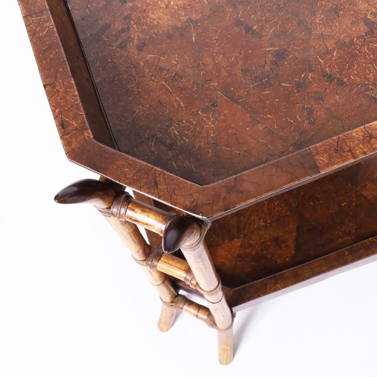 Pair of Bamboo and Coconut Stands or Tables For Sale at 1stDibs