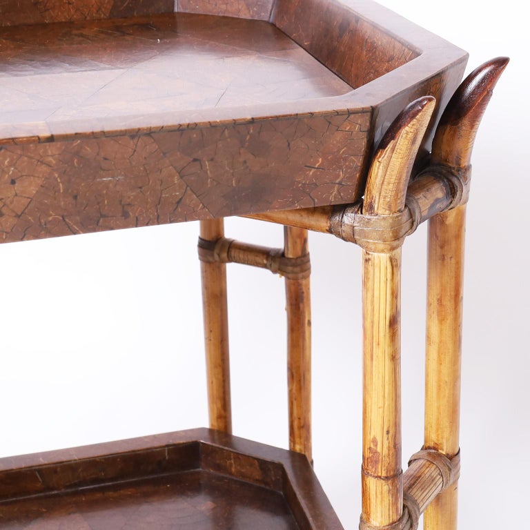 Pair of Bamboo and Coconut Stands or Tables For Sale at 1stDibs