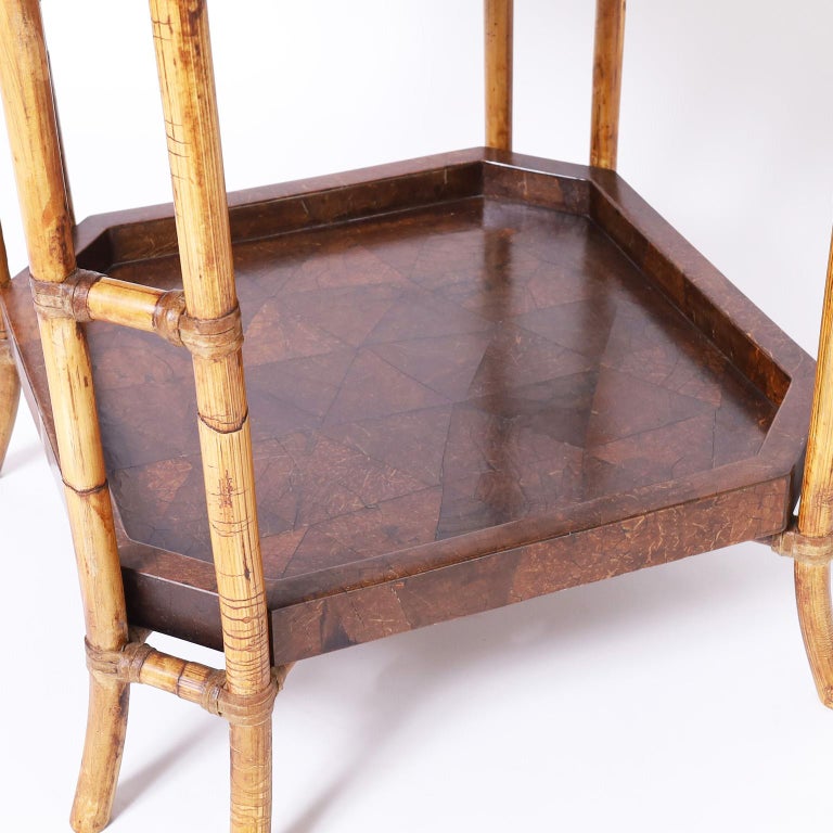 Pair of Bamboo and Coconut Stands or Tables For Sale at 1stDibs