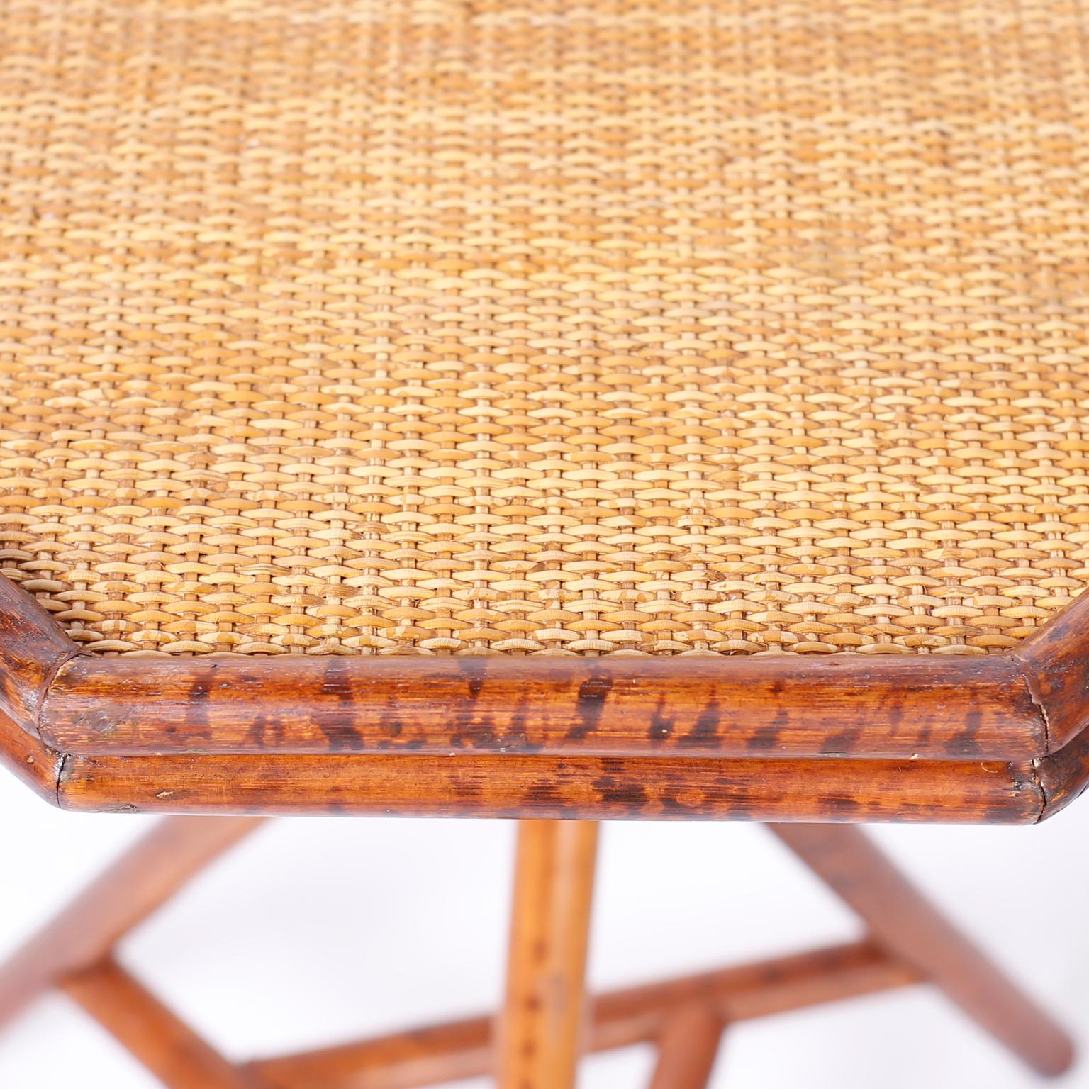 Pair of Bamboo and Grasscloth Tables at 1stDibs