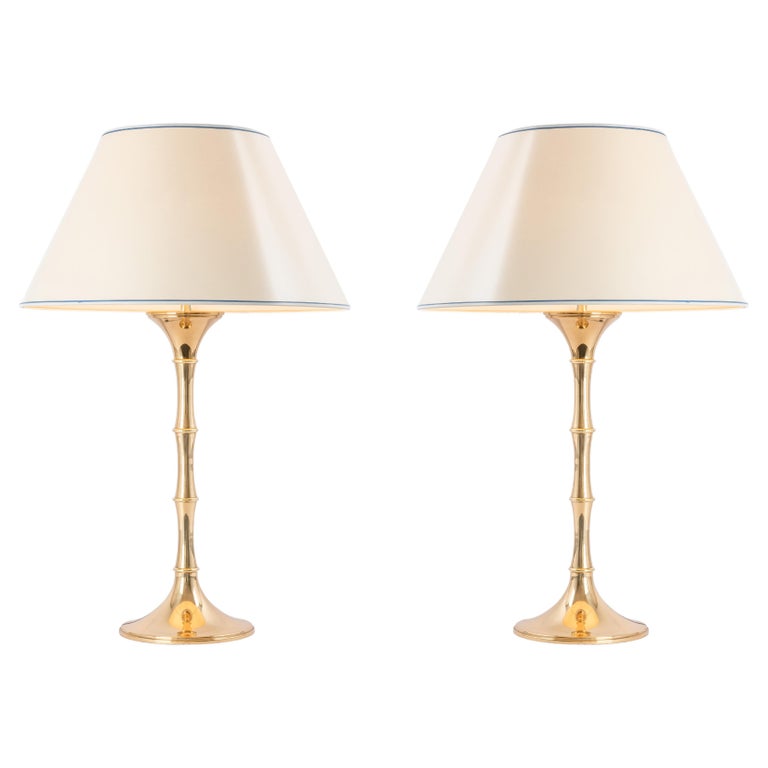 Pair of Bamboo Table Lamps by Ingo Maurer, Germany, 1970s at 1stDibs