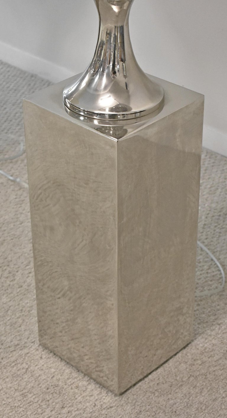 Pair of Barbier Floor Lamps Nickel Finish For Sale at 1stDibs