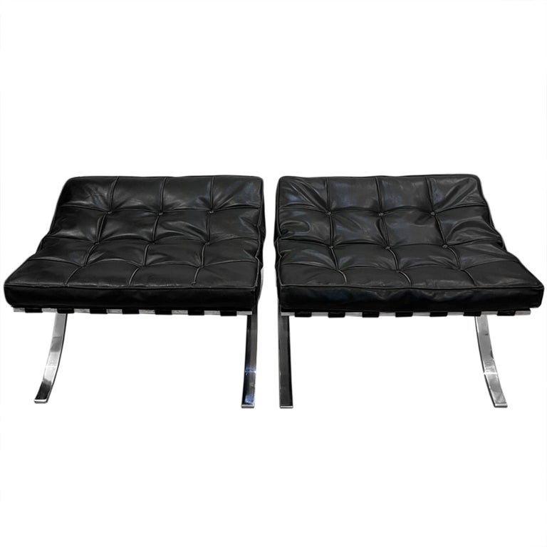 Pair of Barcelona Stools by Knoll For Sale at 1stDibs