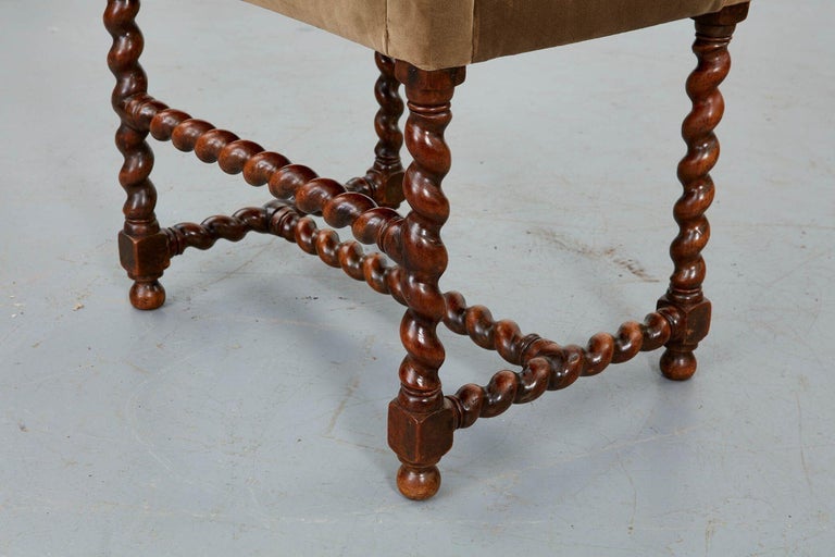 Pair of Baroque Barley Twist Armchairs For Sale at 1stDibs