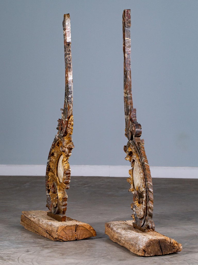 Pair of Baroque Period Italian Hand-Painted Architectural Fragments ...