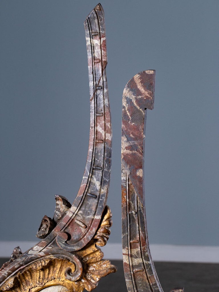 Pair of Baroque Period Italian Hand-Painted Architectural Fragments ...