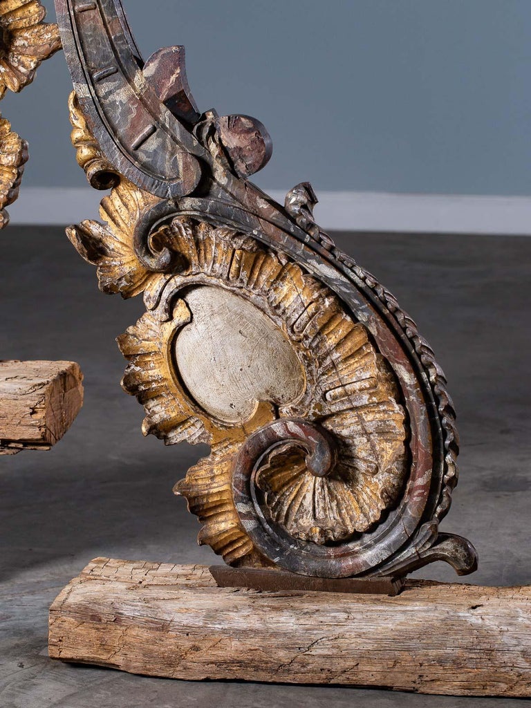 Pair of Baroque Period Italian Hand-Painted Architectural Fragments ...