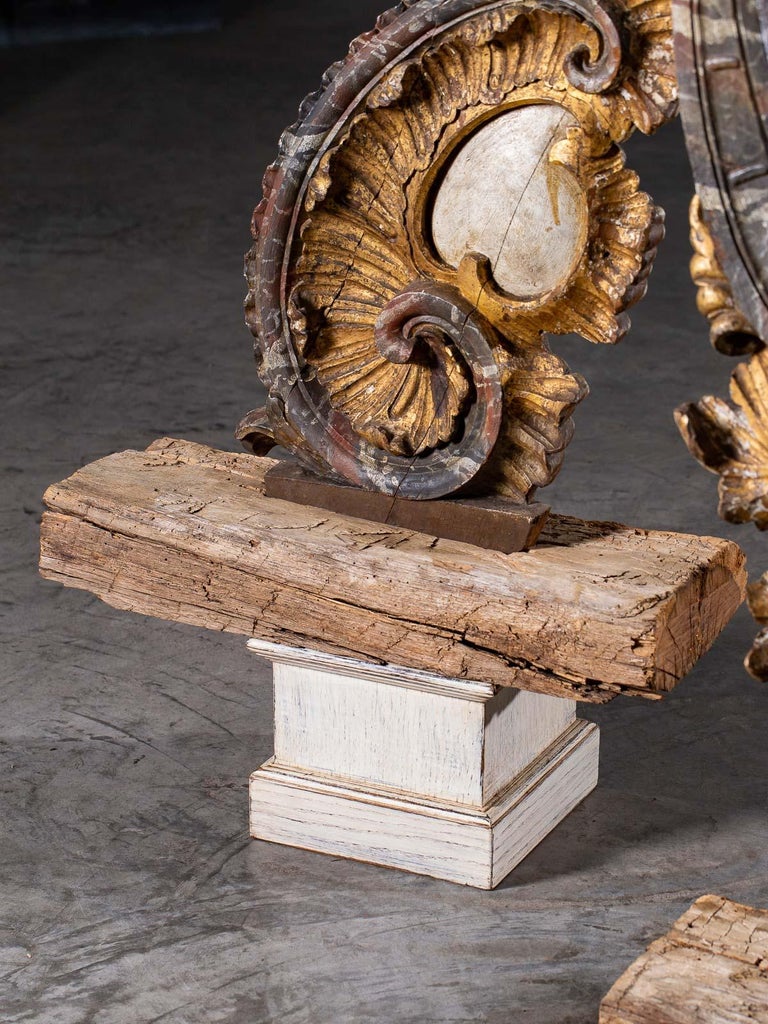 Pair of Baroque Period Italian Hand-Painted Architectural Fragments ...