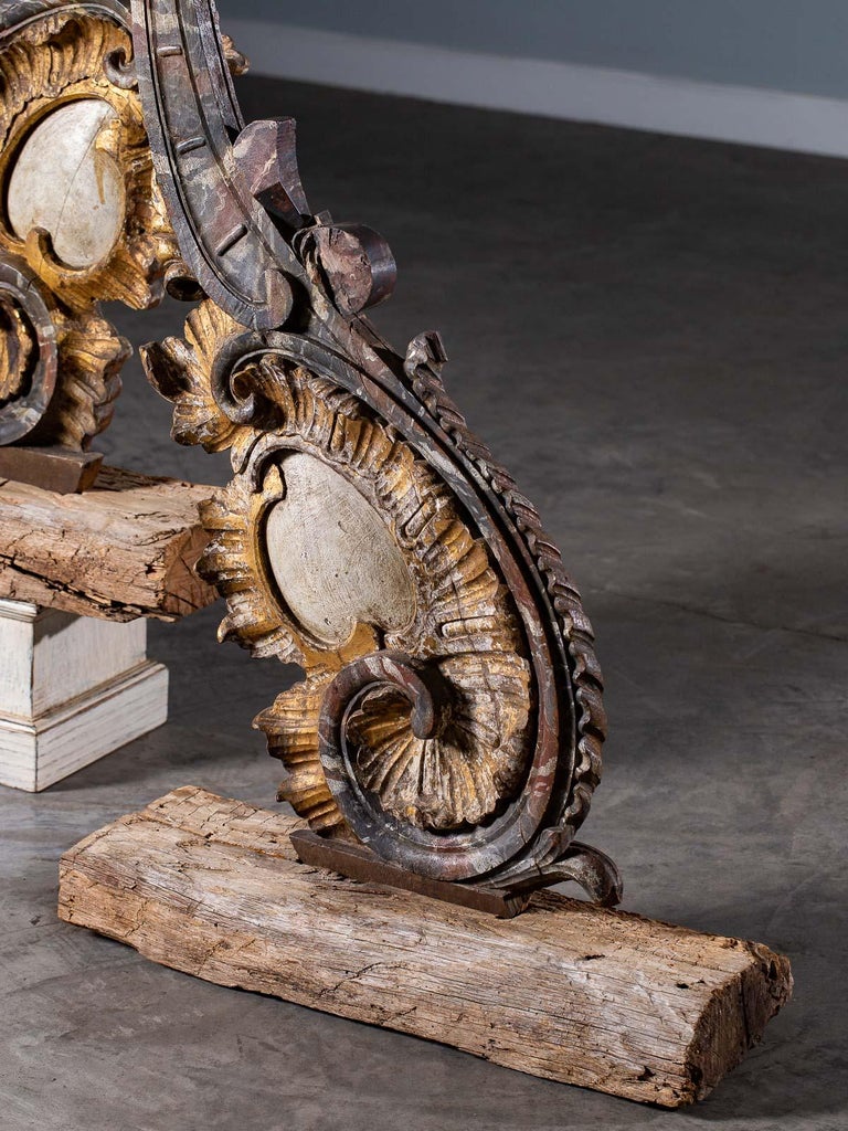 Pair of Baroque Period Italian Hand-Painted Architectural Fragments ...
