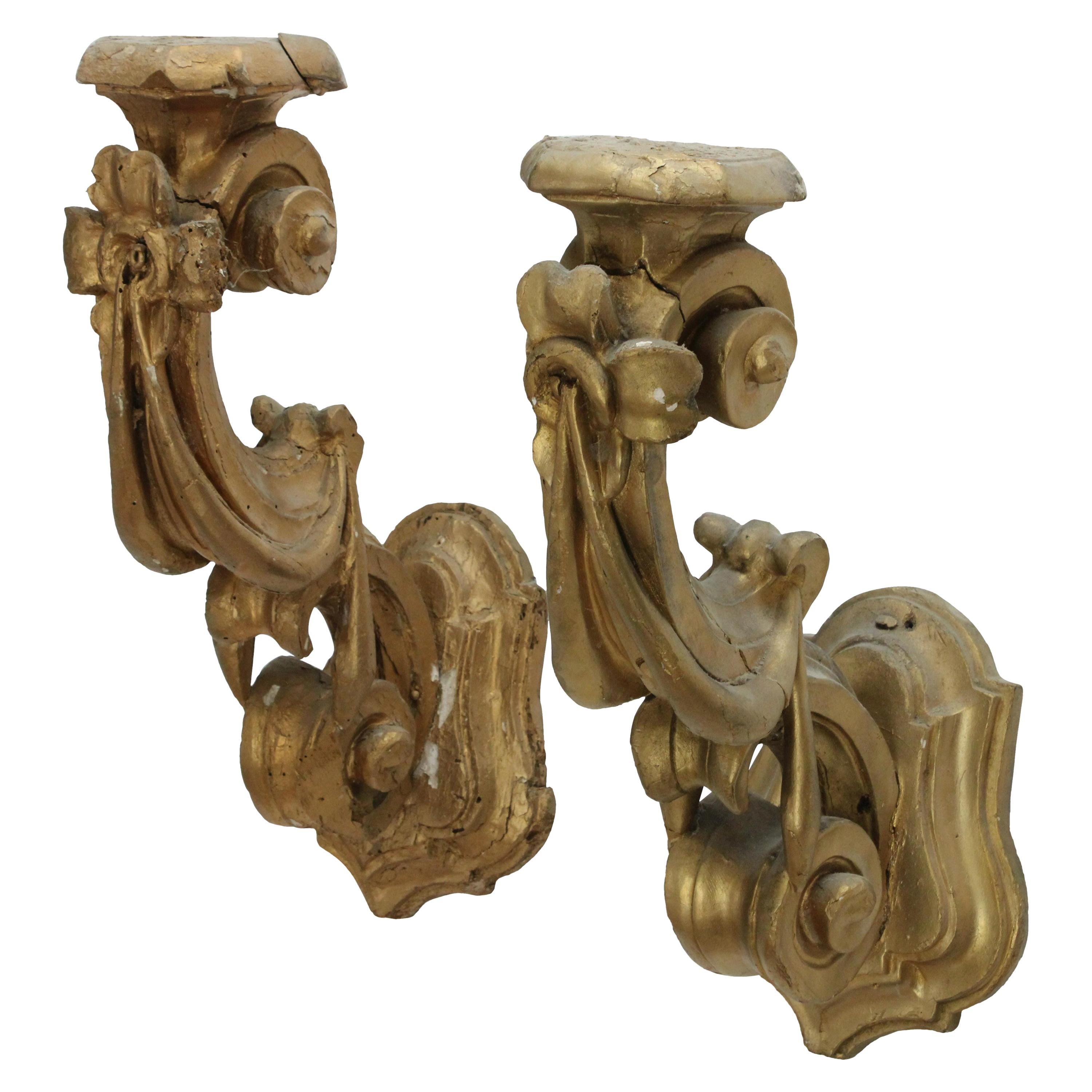 Pair of Baroque Pricket Sconces at 1stDibs