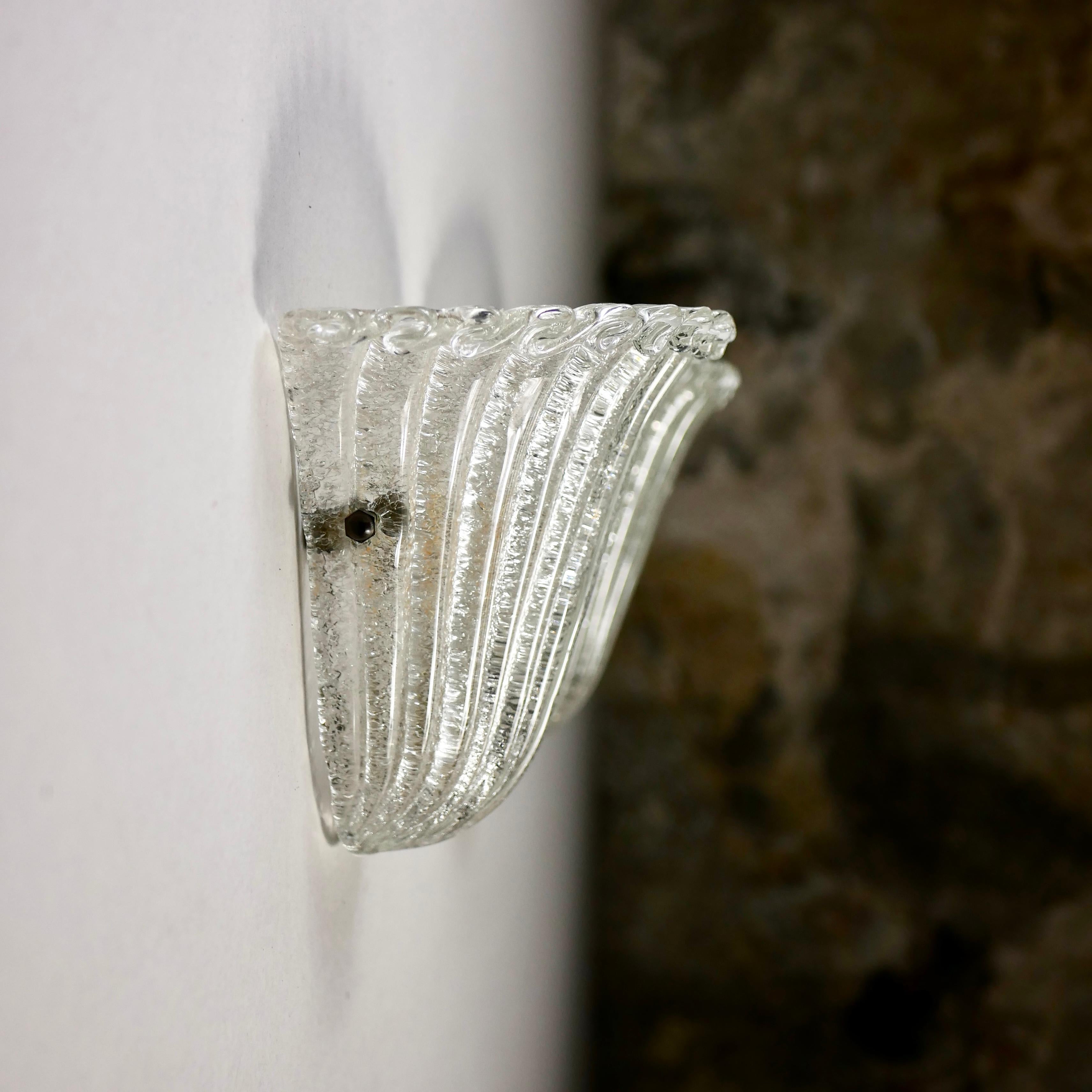 Pair of Barovier and Toso wall lights in Murano glass, 1960s For Sale ...