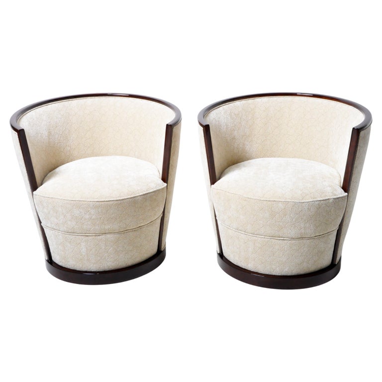 Pair of Barrel Club Chairs at 1stDibs