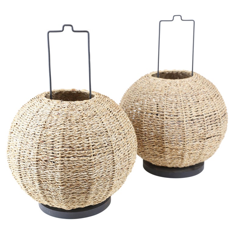 Pair of Basket Lanterns at 1stDibs
