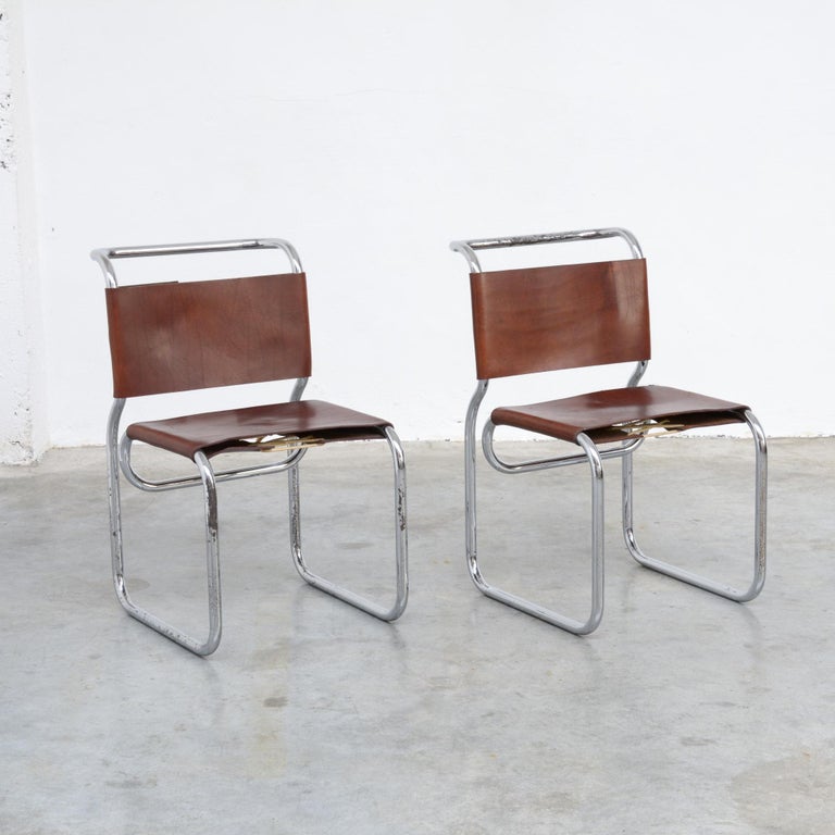 Pair of Bauhaus Inspired Tubular Chairs at 1stDibs