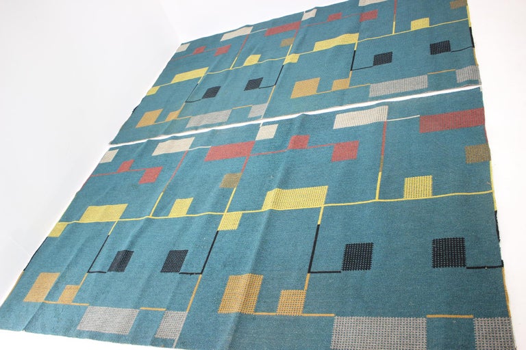 Pair of Bauhaus Style Geometric Carpets, 1940s For Sale at 1stDibs