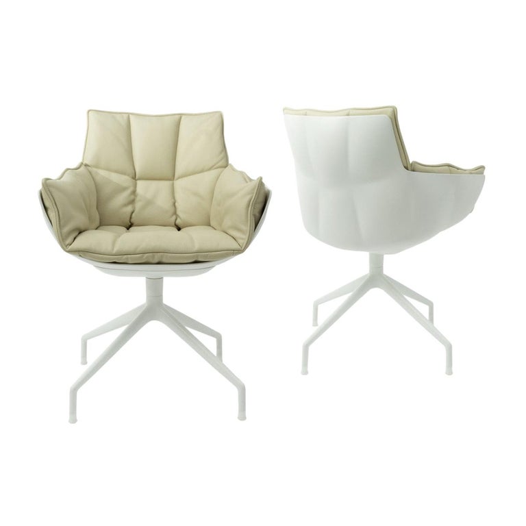 Pair of B&B Italia White Husk Chairs For Sale at 1stDibs