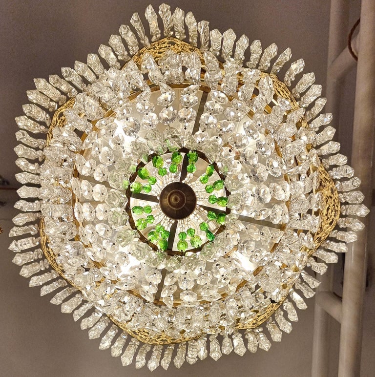 Pair of Beautiful Clear Crystal French Chandelier For Sale at 1stDibs