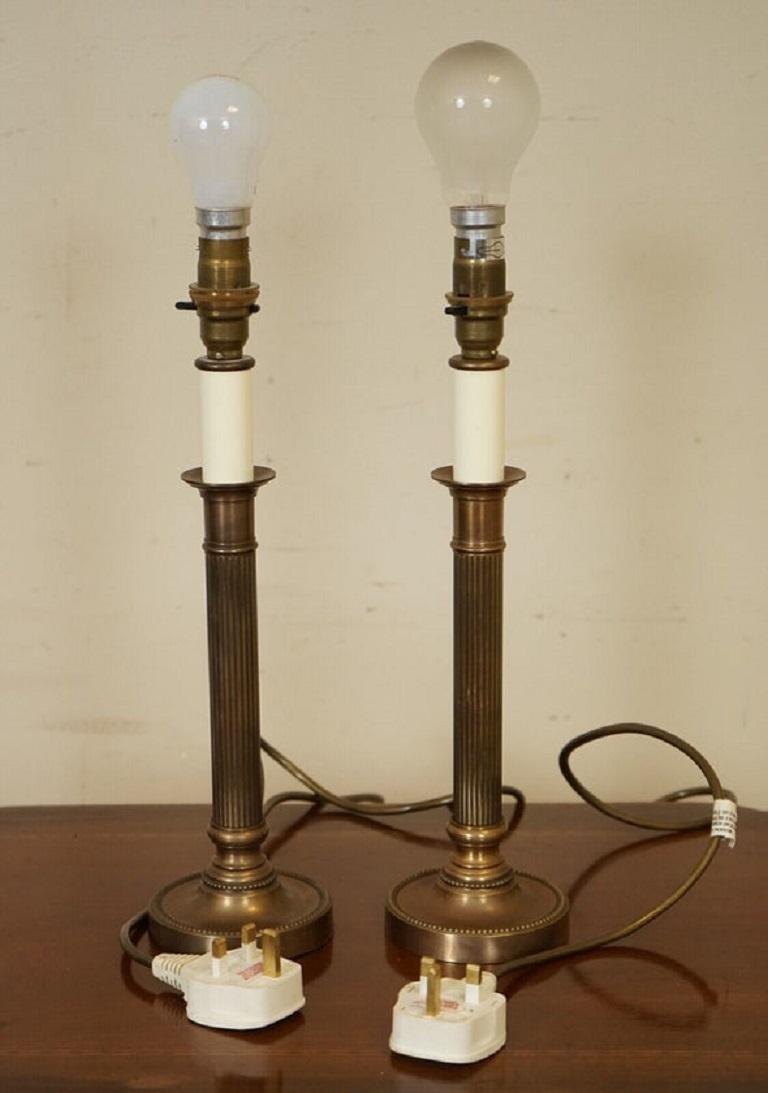 Pair of Beautiful Victorian Style Brass Table Lamps For Sale at 1stDibs