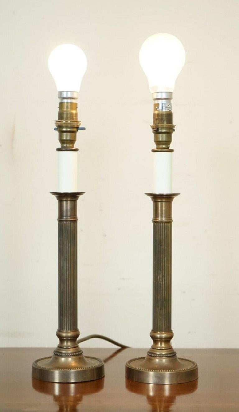 Pair of Beautiful Victorian Style Brass Table Lamps For Sale at 1stDibs