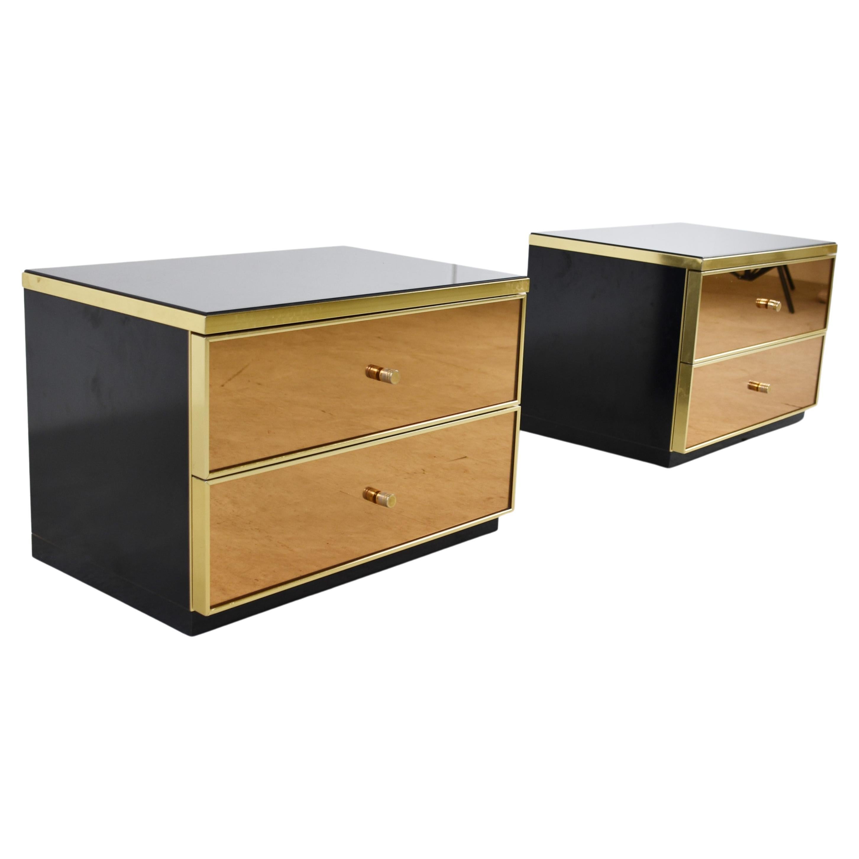 Brass and Chrome Renato Zevi Vitrine Showcase with Glass Doors, Italy ...