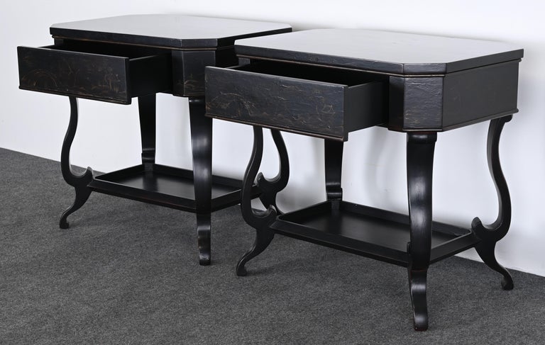 Pair of Bedside Tables by Baker for the Charleston Collection, 20th Century at 1stDibs