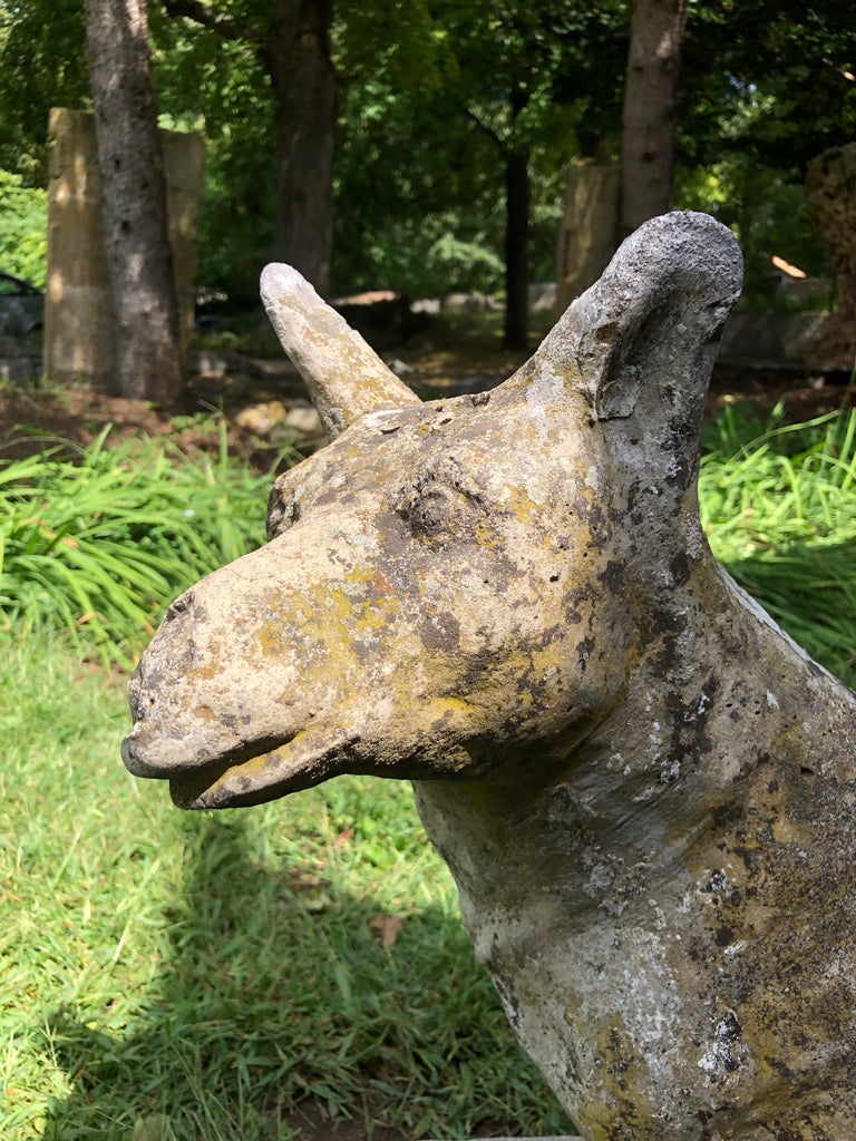 Pair of Belgian Cast Stone Australian Cattle/Shepherd Dogs with Superb ...