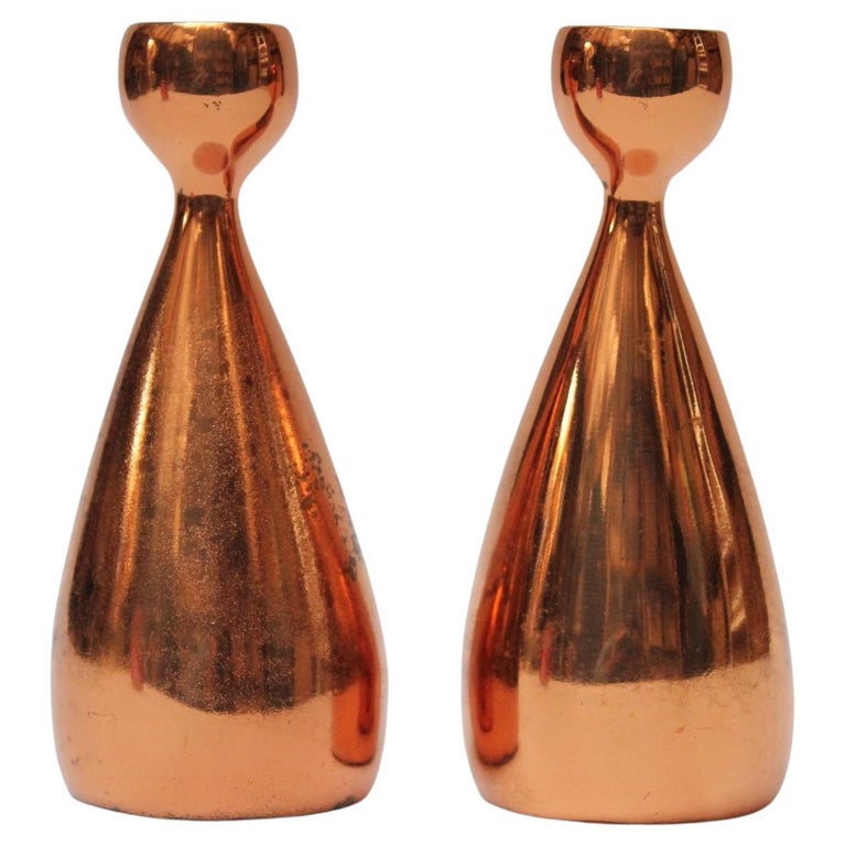 Pair of Ben Seibel for Jenfredware Copper Candlesticks For Sale at 1stDibs