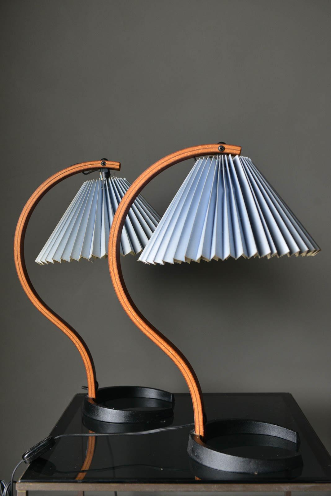 Pair of Bentwood Table Lamps by Caprani of Denmark, ca 1970 at 1stDibs