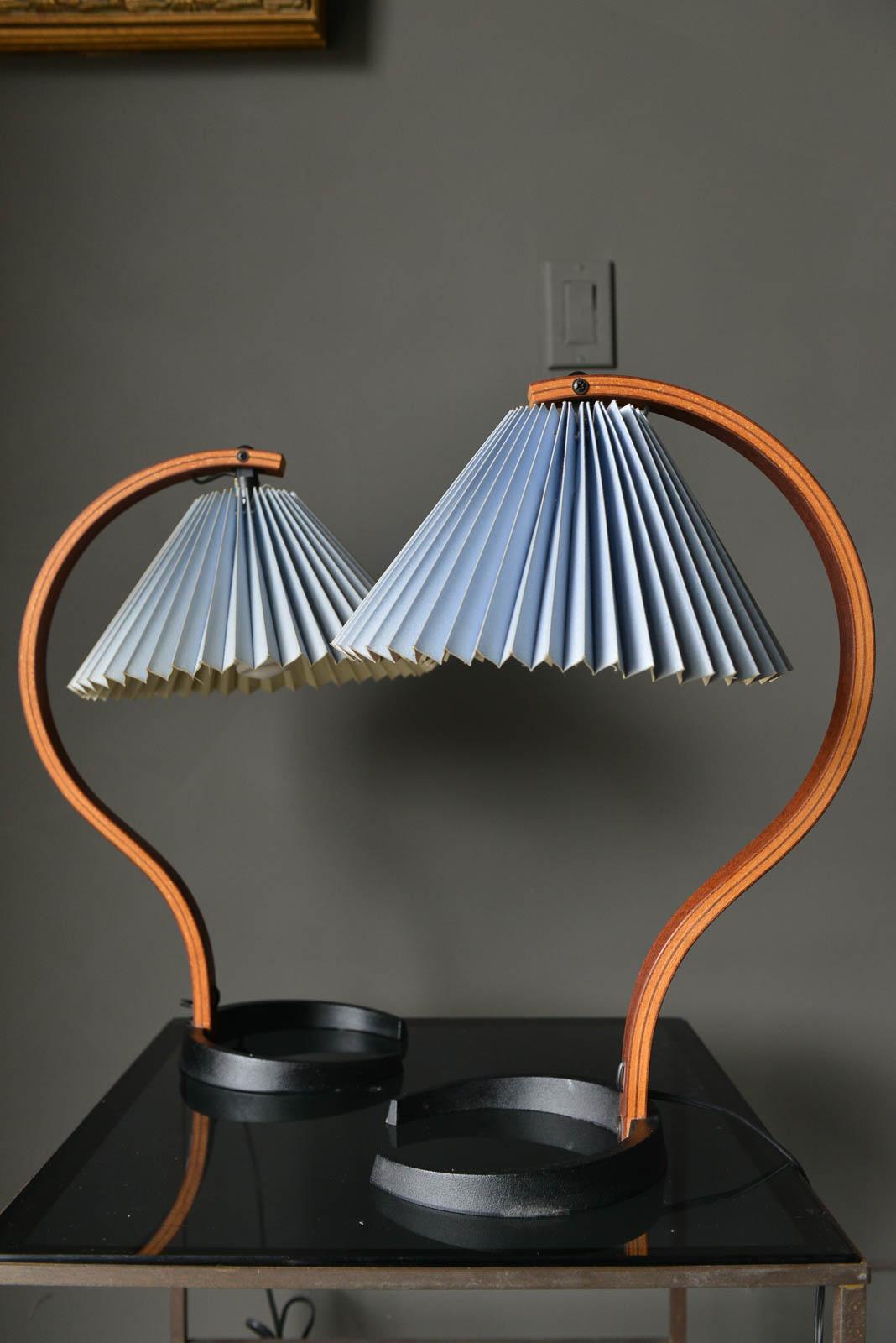 Pair of Bentwood Table Lamps by Caprani of Denmark, ca 1970 at 1stDibs