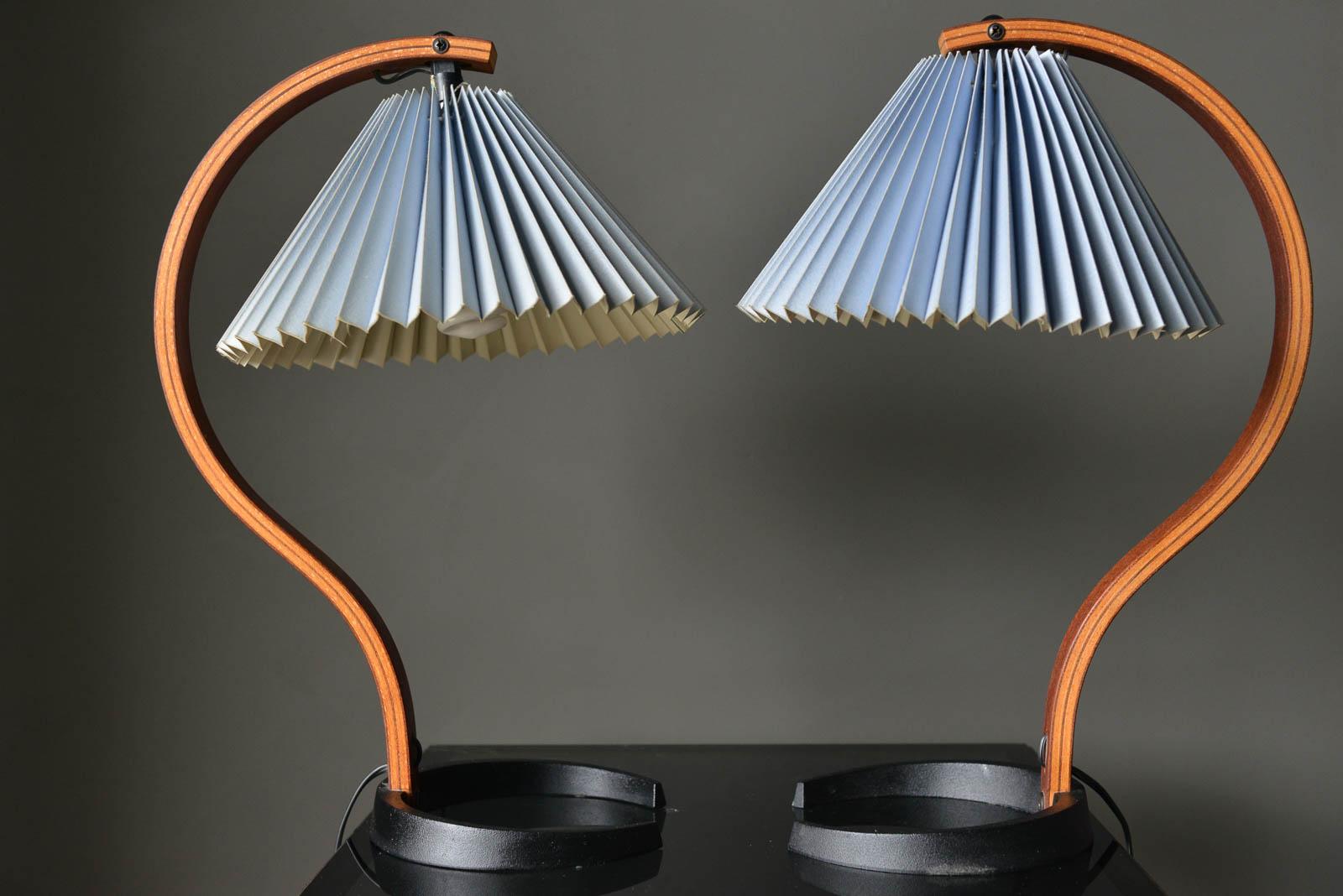 Pair of Bentwood Table Lamps by Caprani of Denmark, ca 1970 at 1stDibs