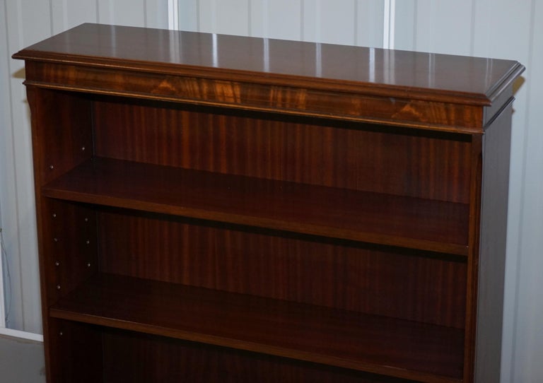 Pair of Bevan Funnell Flamed Mahogany Dwarf Open Bookcases Adjustable ...
