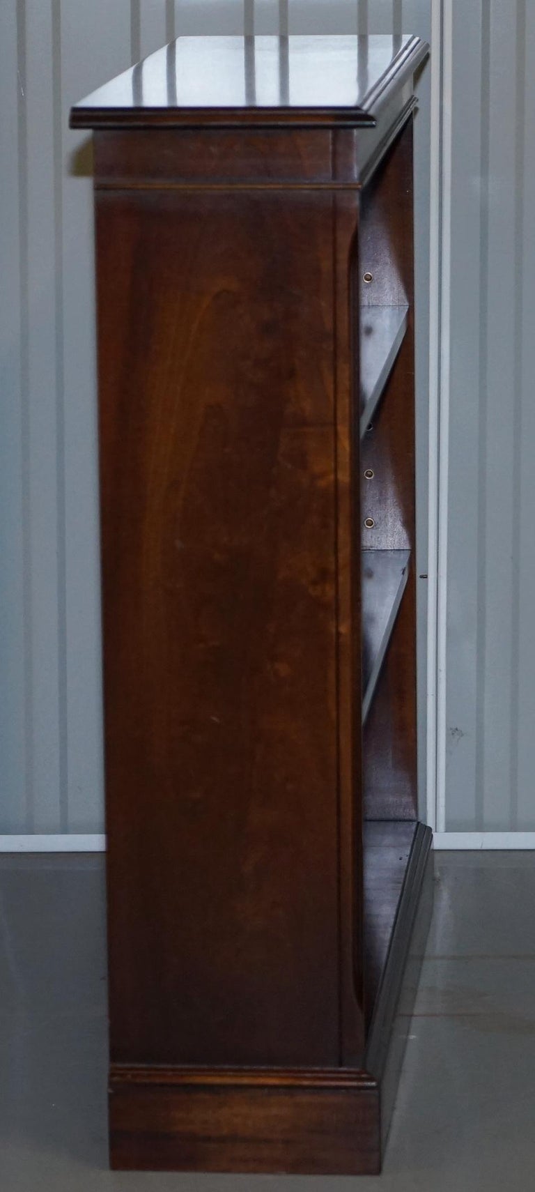 Pair of Bevan Funnell Flamed Mahogany Dwarf Open Bookcases Adjustable ...