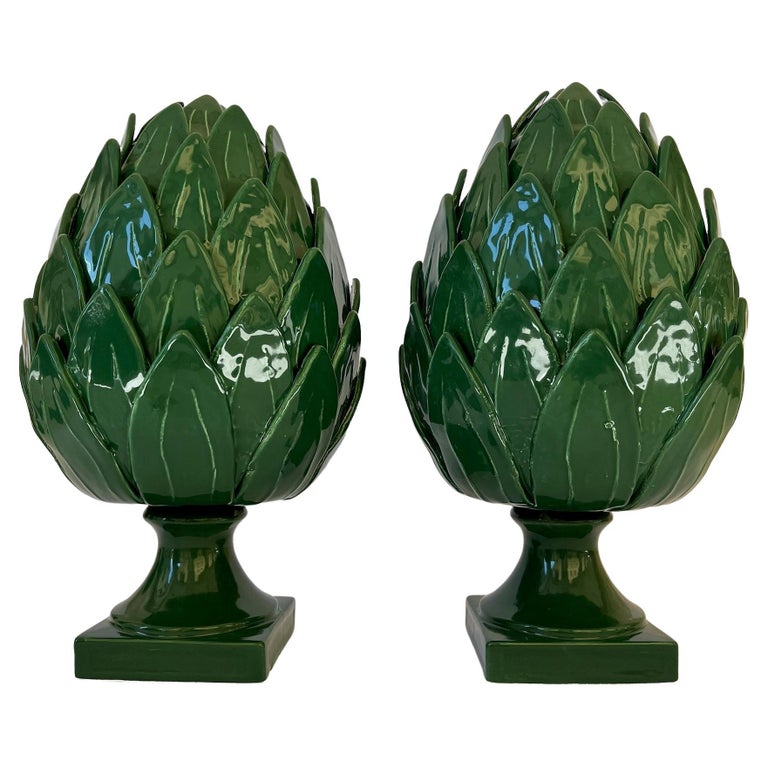 Pair of Big Green Artichokes For Sale at 1stDibs