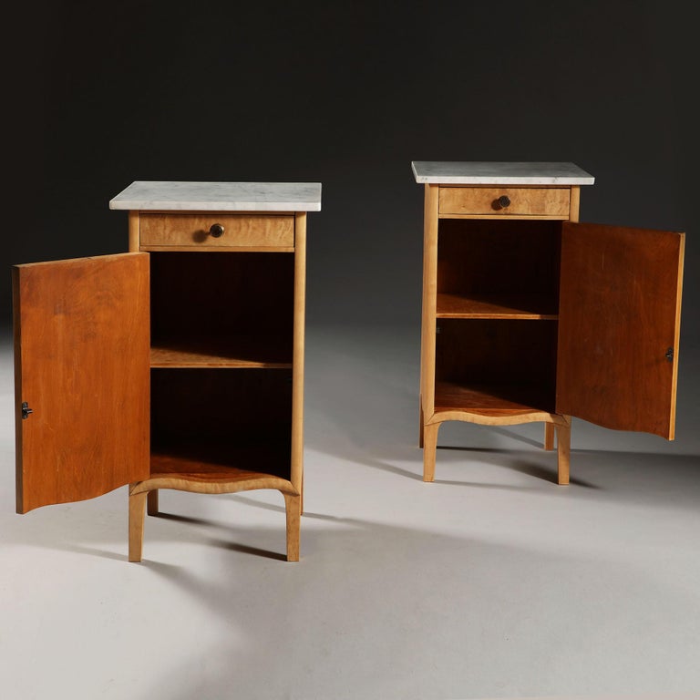 Pair of Birch Bedside Tables Attributed to Axel Stahls Mobelfabrik For ...