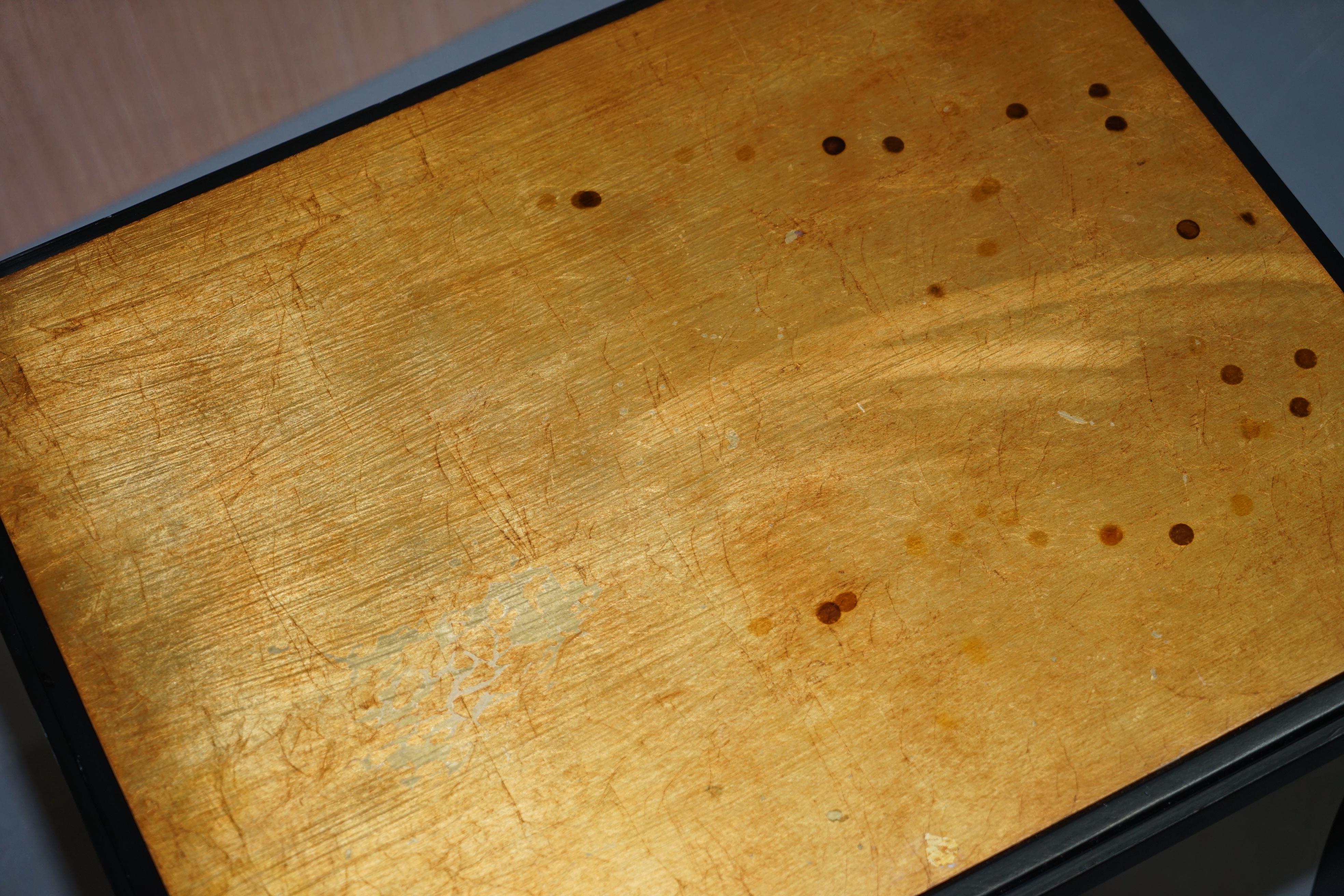 Pair of Birds Eye Maple Gold Leaf Painted Tops Side End Wine Tables For ...