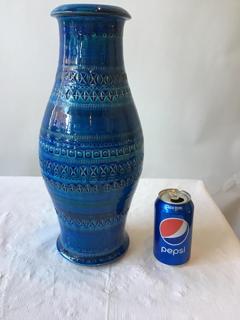 Pair of Bitossi Blue Rimini Flavia Montelupo Vases at 1stDibs